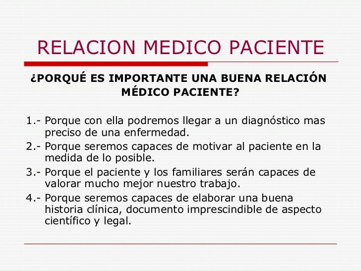 Relacion Medico Paciente Caracteristicas Ppt - Descargar Manual