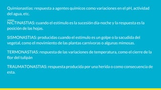 Relacion, control y movimiento de las plantas | PPTX