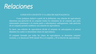 Relaciones de orden y de equivalencia | PPTX