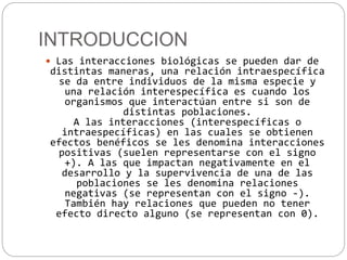 Relaciones ecologicas | PPTX