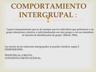 Relaciones entre grupos | PPT