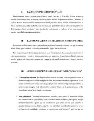 Relaciones interpersonales | PDF