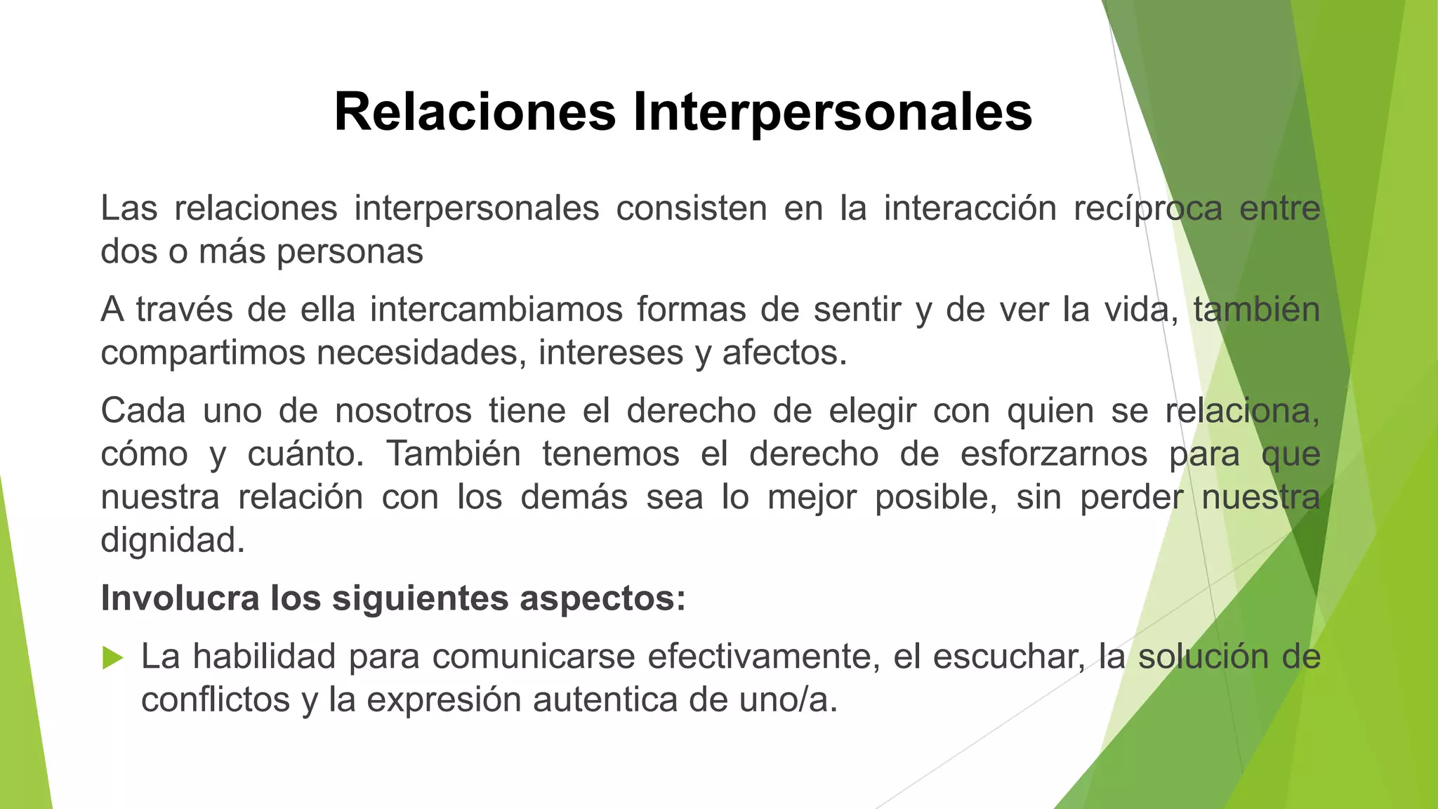 Relaciones interpersonales | PPT