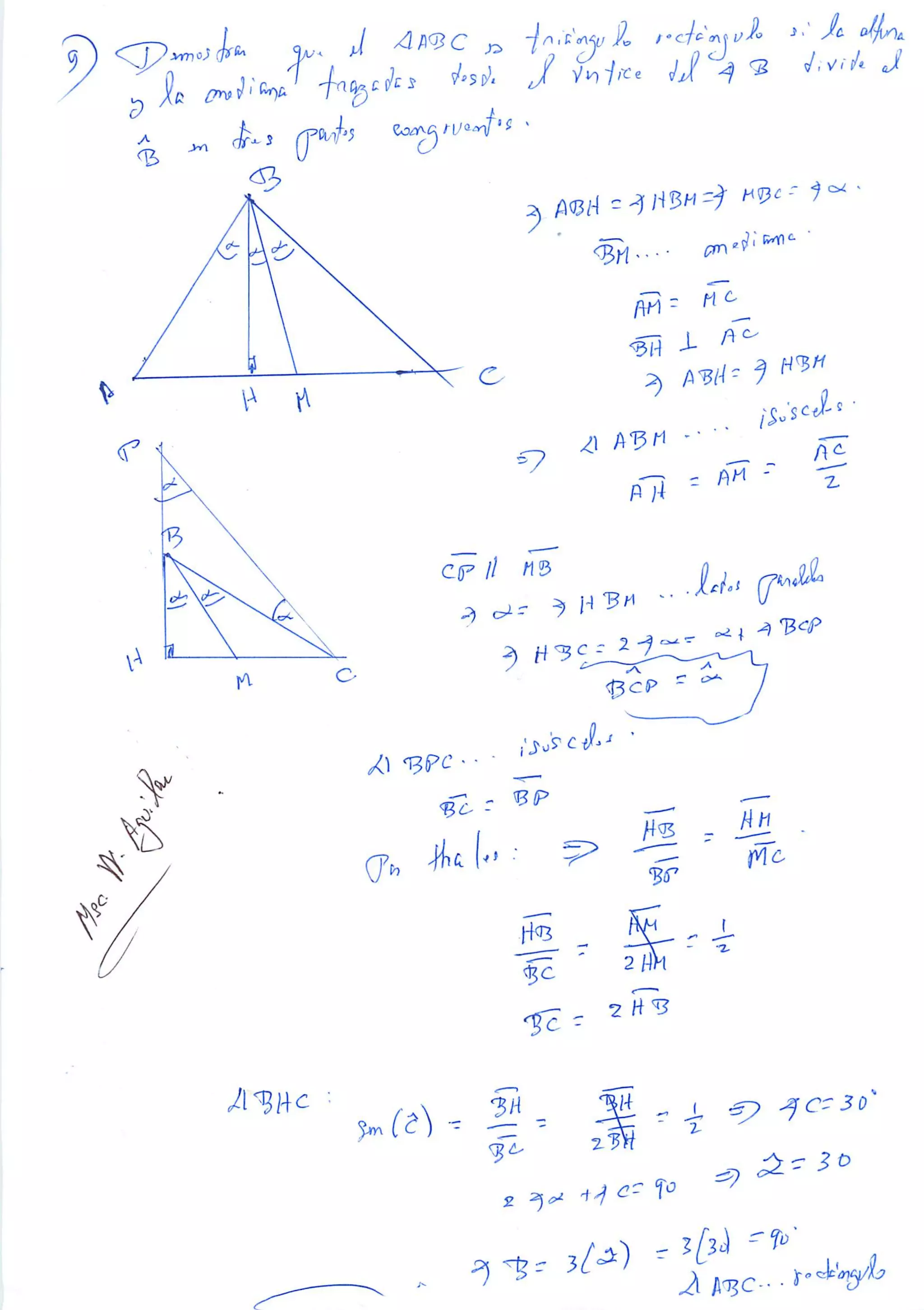 Relaciones metricas triangulos | PDF