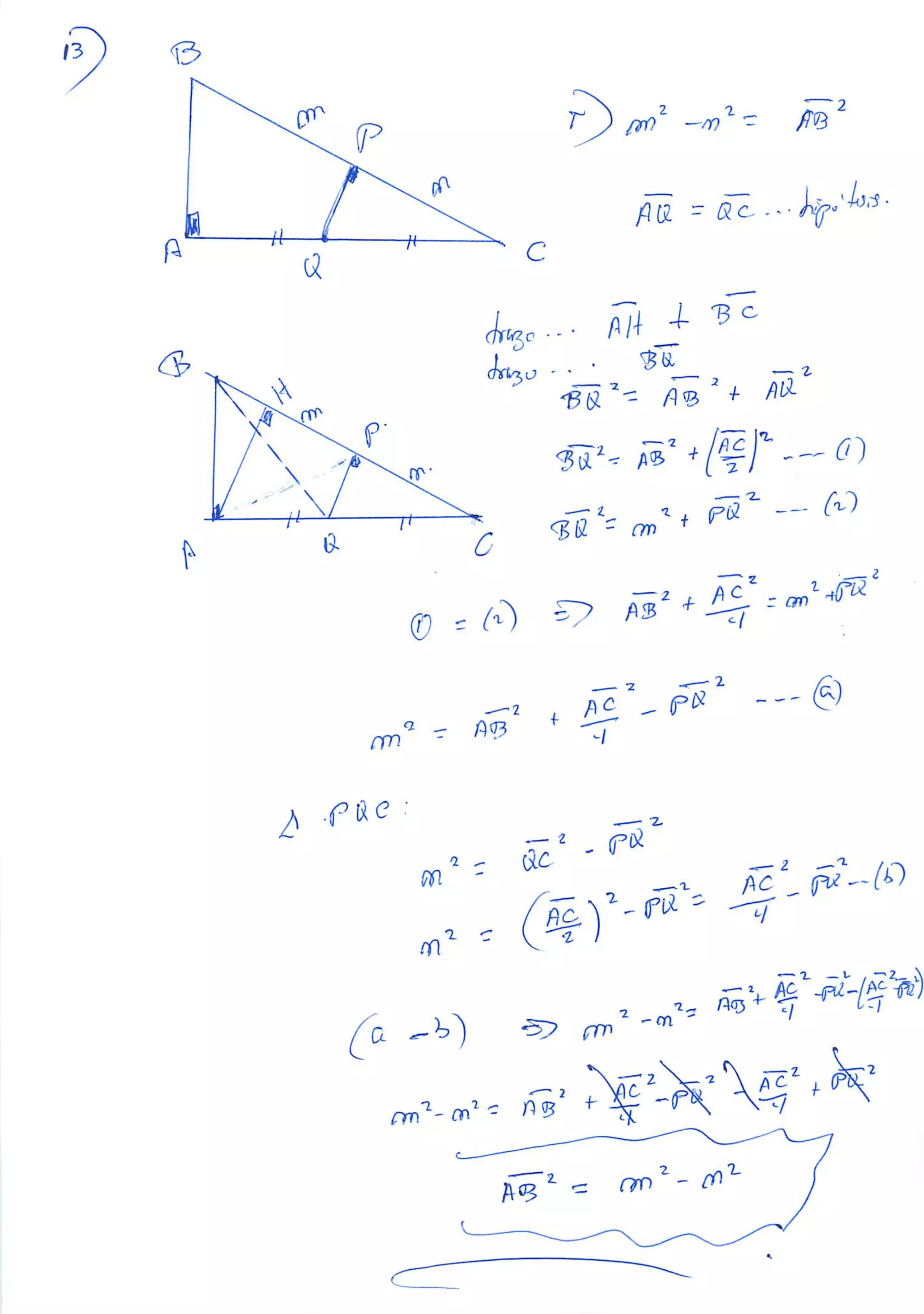 Relaciones metricas triangulos | PDF