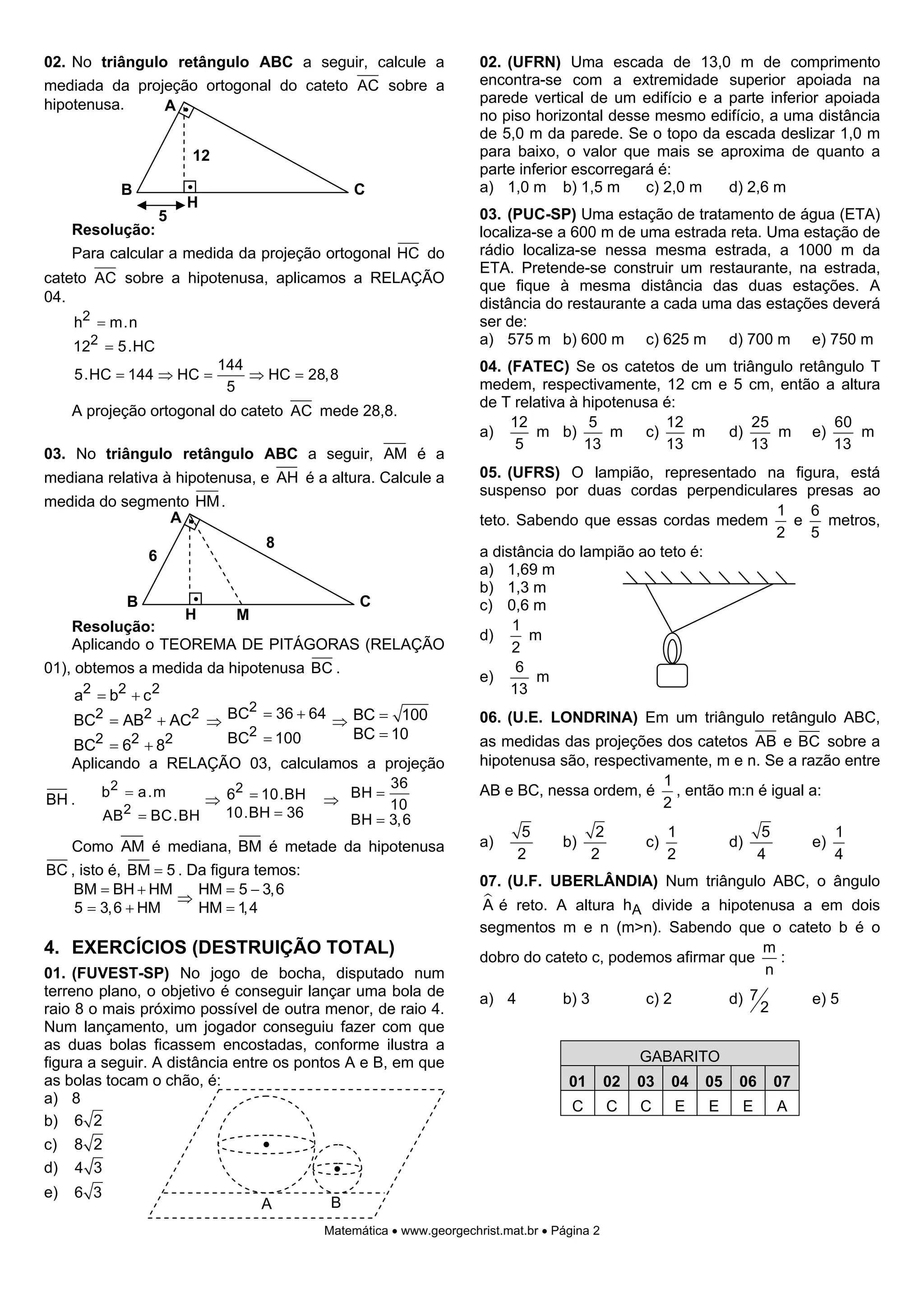 Relações Métricas No Triângulo Retângulo Pdf