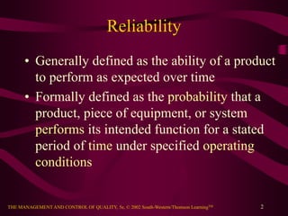 relaibility engineering slides for reference | PPT
