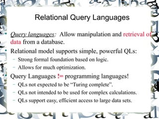 Relal | PPT | Databases | Computer Software and Applications