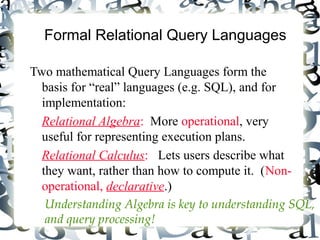 Relal | PPT | Databases | Computer Software and Applications