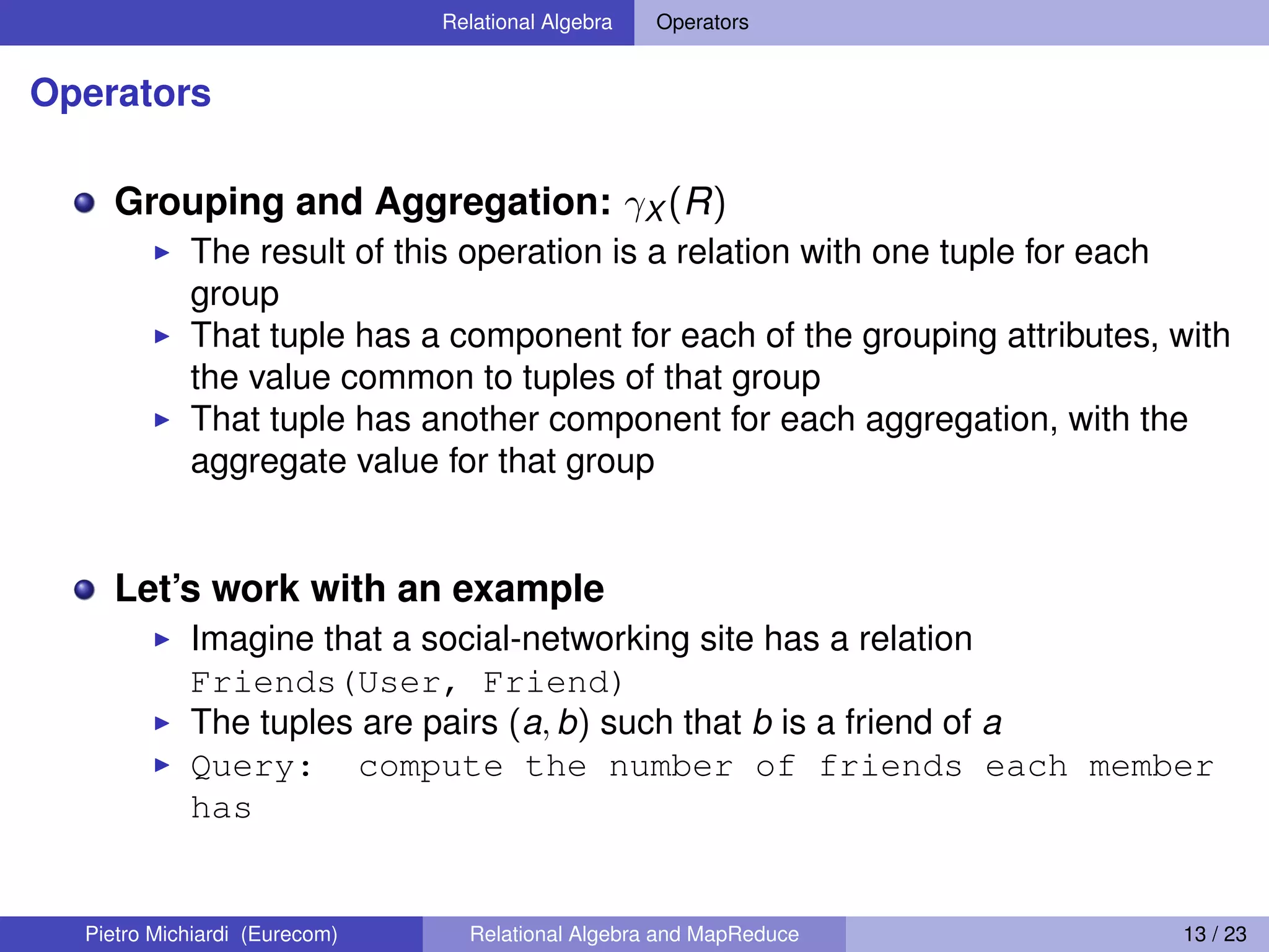 Relational Algebra and MapReduce | PDF