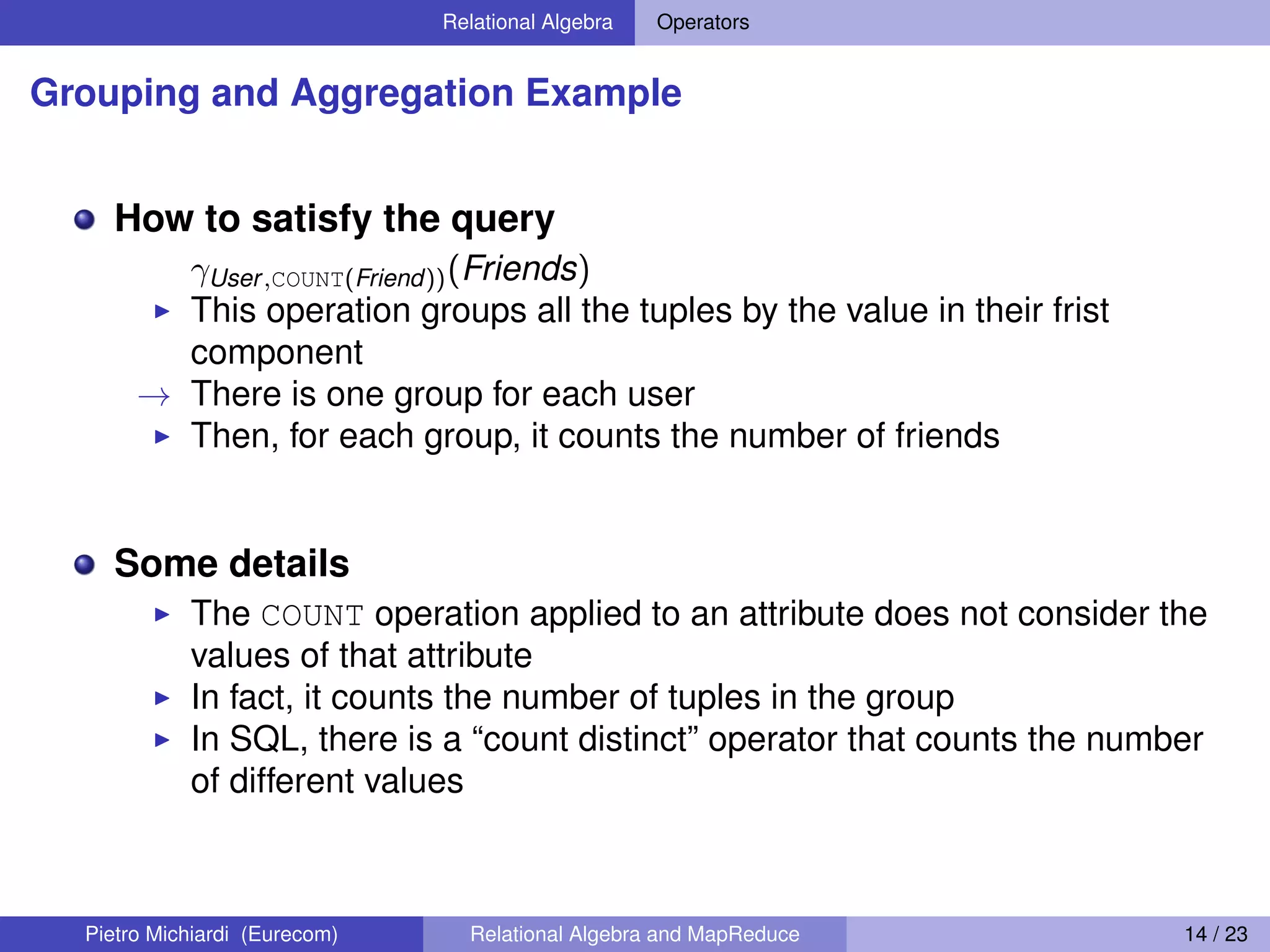 Relational Algebra and MapReduce | PDF