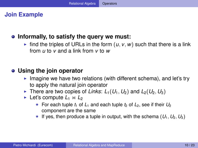 Relational Algebra and MapReduce | PDF | Databases | Computer Software and Applications
