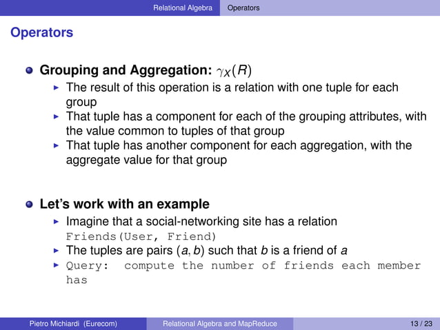 Relational Algebra and MapReduce | PDF | Databases | Computer Software and Applications