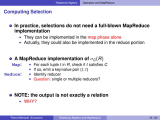 Relational Algebra and MapReduce | PDF