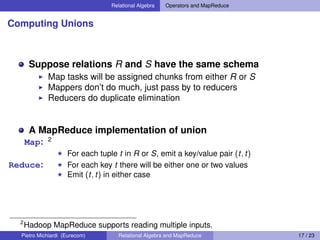 Relational Algebra and MapReduce | PDF