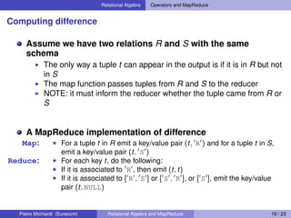 Relational Algebra and MapReduce | PDF