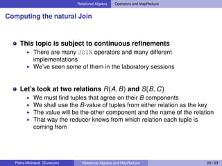 Relational Algebra and MapReduce | PDF