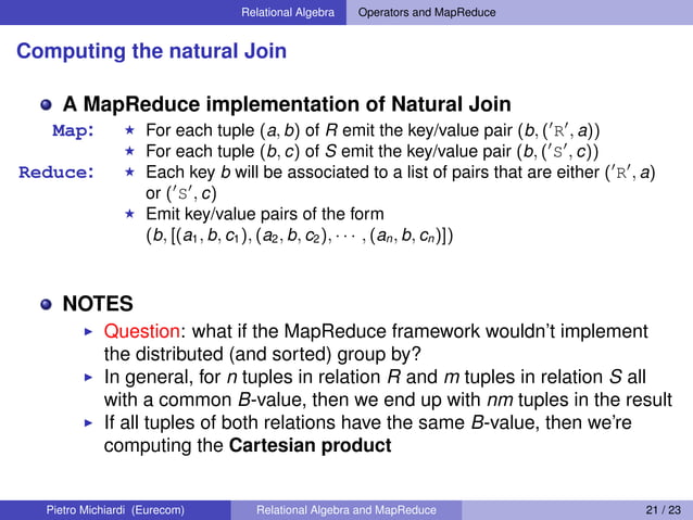 Relational Algebra and MapReduce | PDF | Databases | Computer Software and Applications