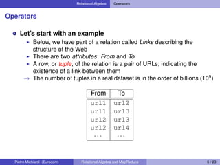 Relational Algebra and MapReduce | PDF