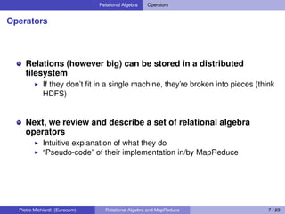 Relational Algebra and MapReduce | PDF