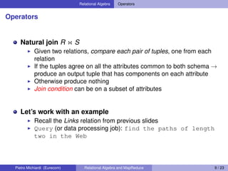 Relational Algebra and MapReduce | PDF