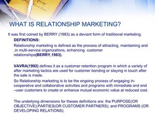 RELANTIONSHIP MARKETING As A TOOL | PPT