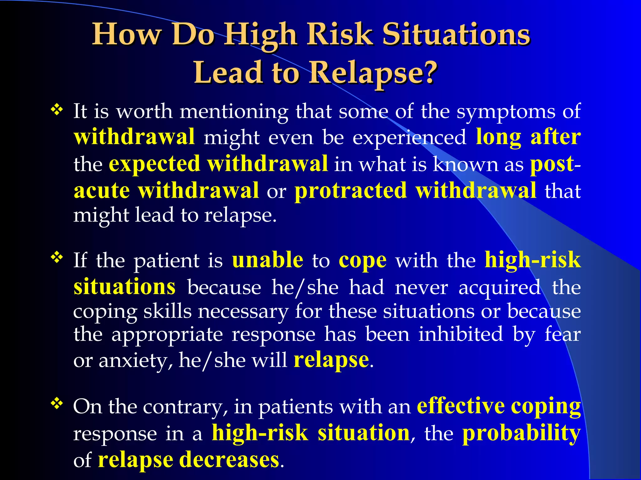 Relapse Prevention.pps | Substance Abuse | Diseases and Conditions