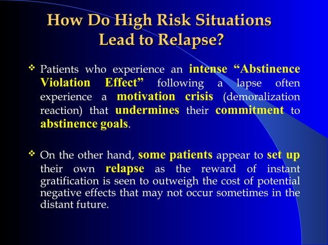 Relapse Prevention.pps | Substance Abuse | Diseases and Conditions