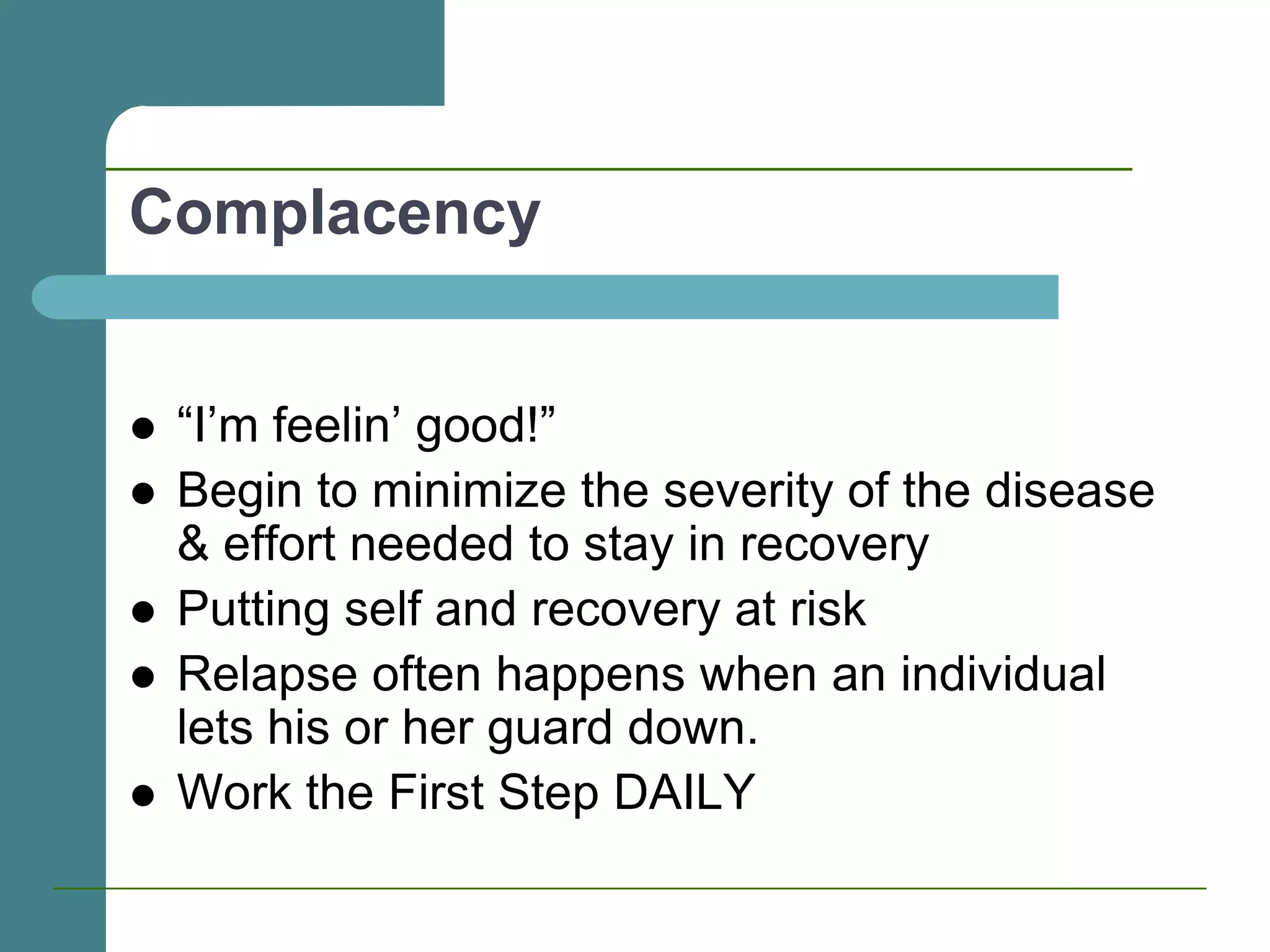 Relapse Prevention - March 2011 | PPTX