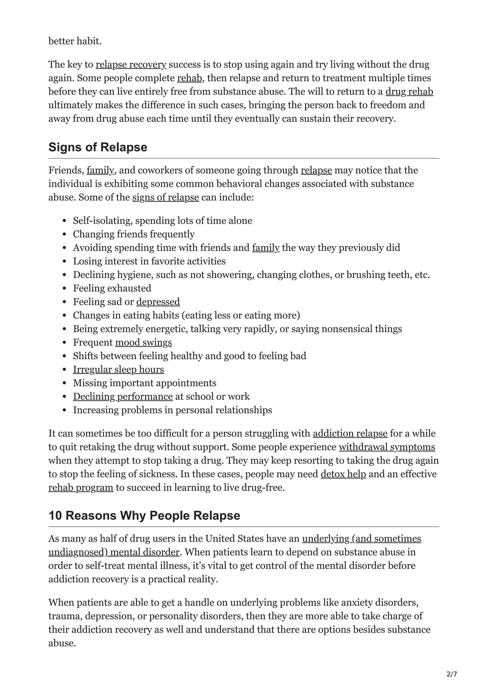 Relapse Prevention | PDF