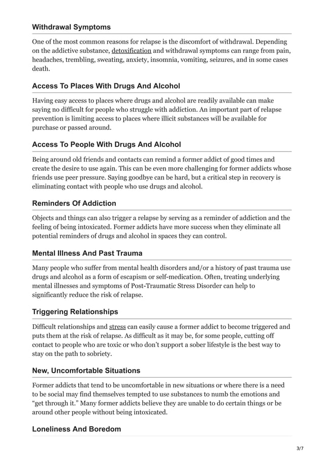 Relapse Prevention | PDF | Substance Abuse | Diseases and Conditions
