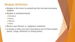 Relapse Prevention for Dual Disorders | PPTX | Mental Health | Diseases ...