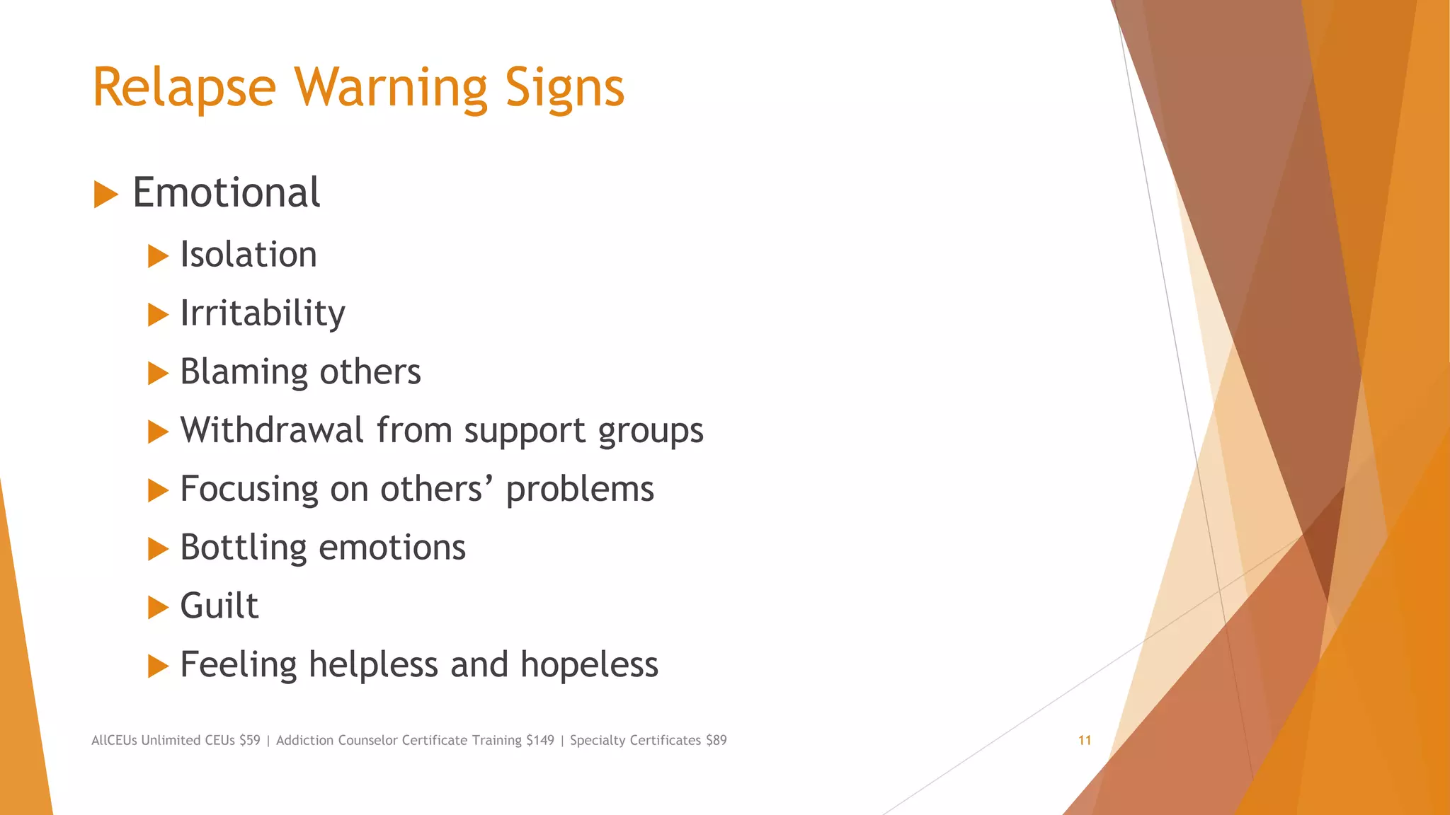 Relapse Prevention: Journey to Recovery Series | PPTX