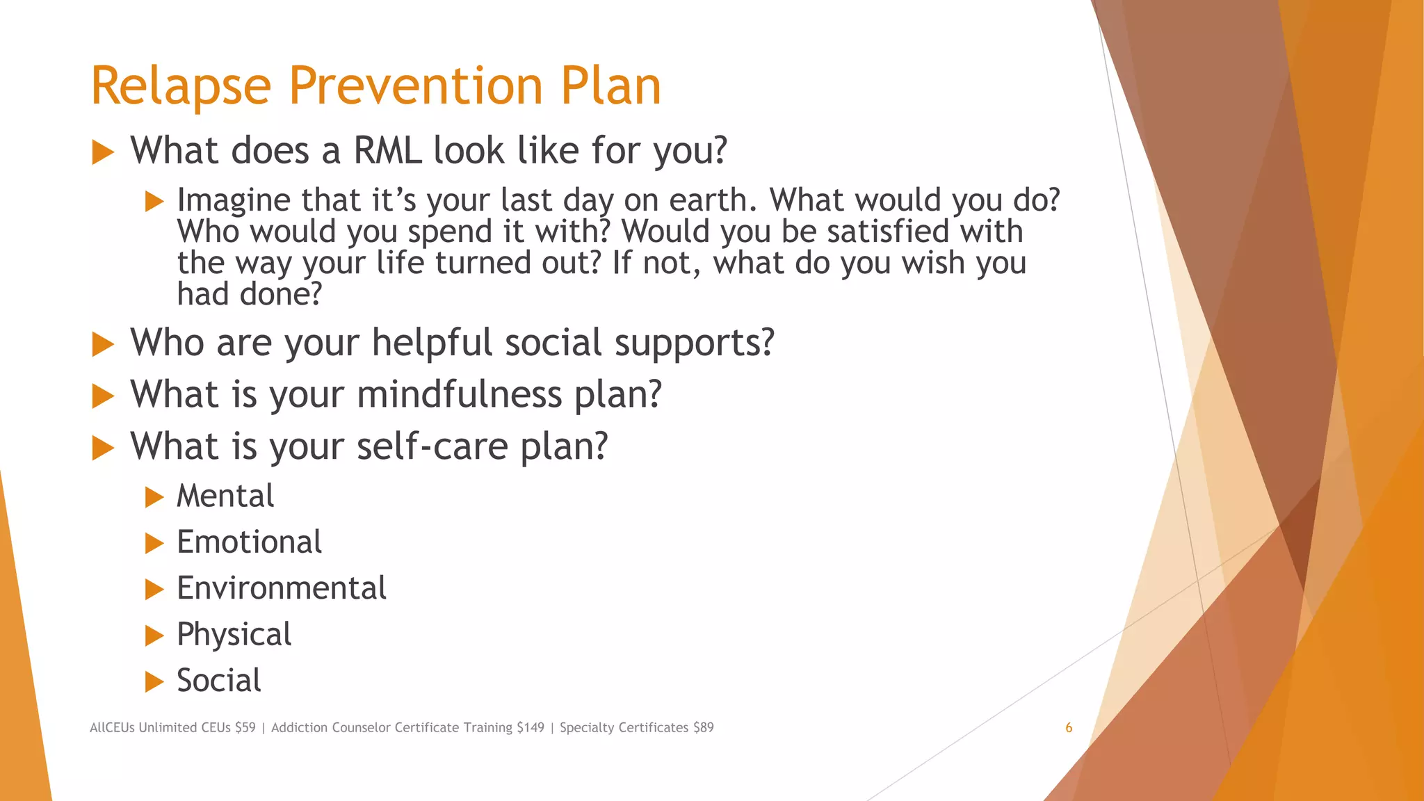 Relapse Prevention Journey To Recovery Series Pptx