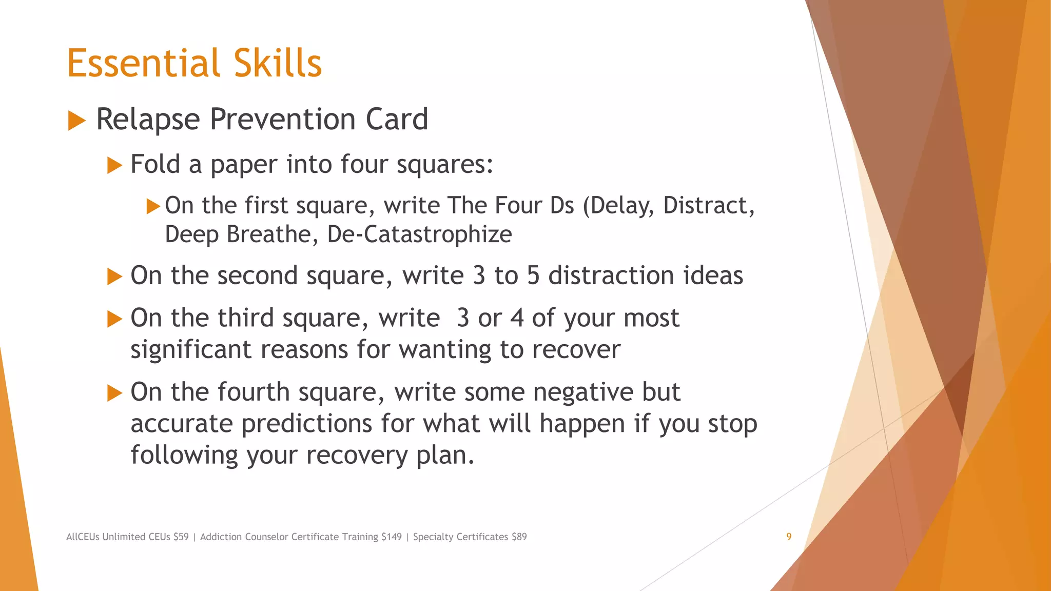 Relapse Prevention Journey To Recovery Series Pptx
