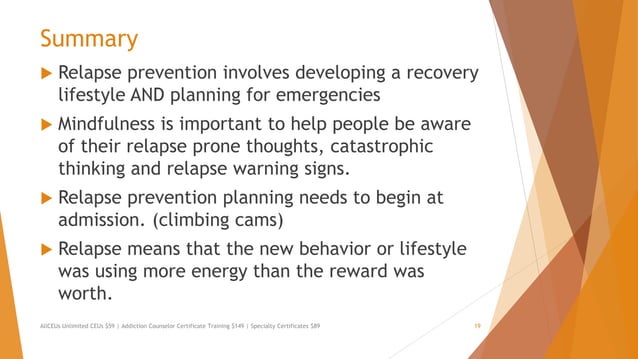 Relapse Prevention: Journey to Recovery Series | PPTX