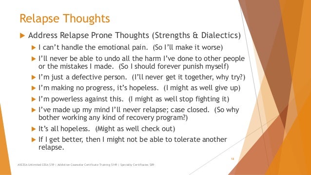 Relapse Prevention: Journey to Recovery Series