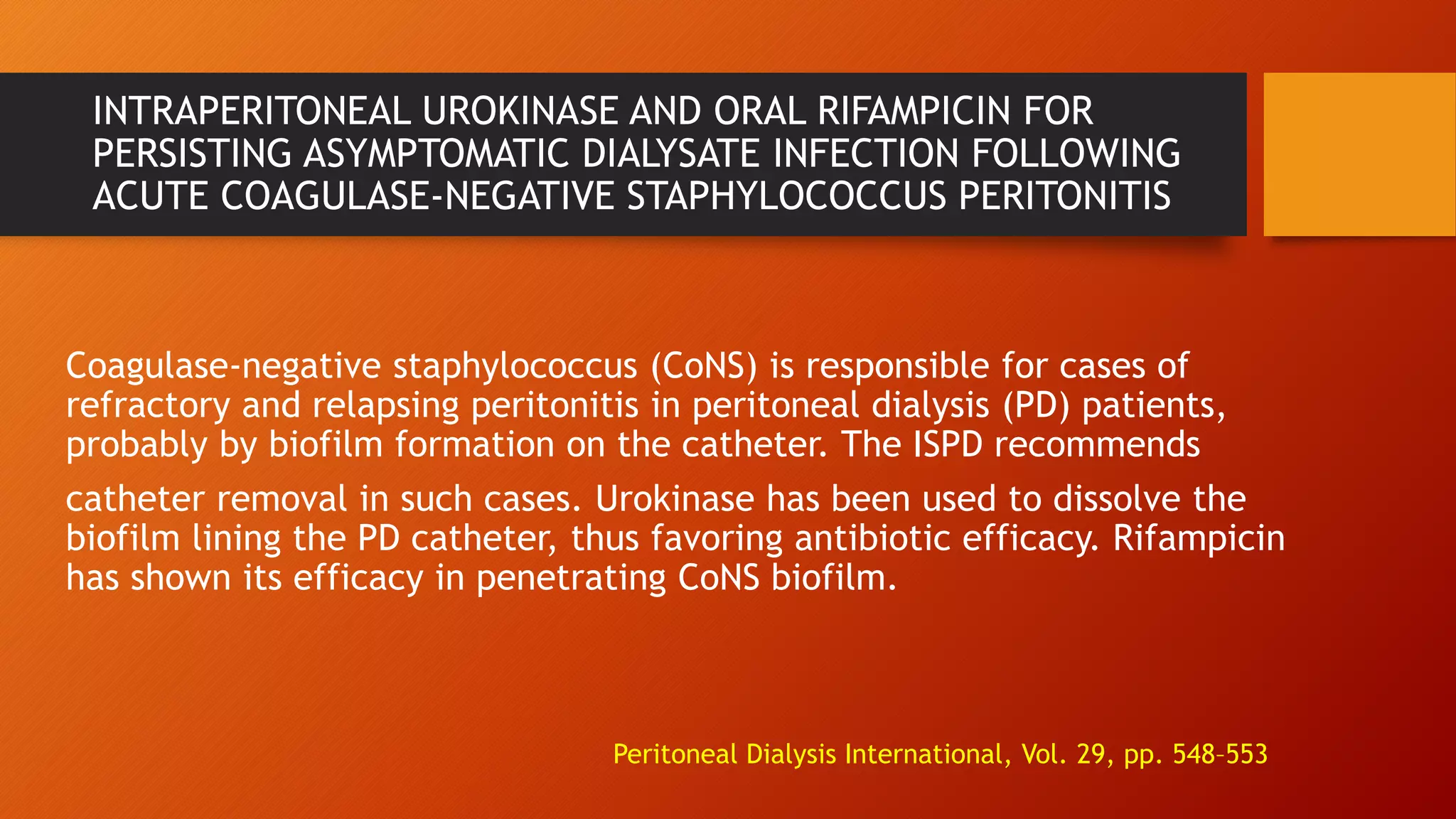 Relapsing coagulase negative staphylococcus peritonitis | PDF