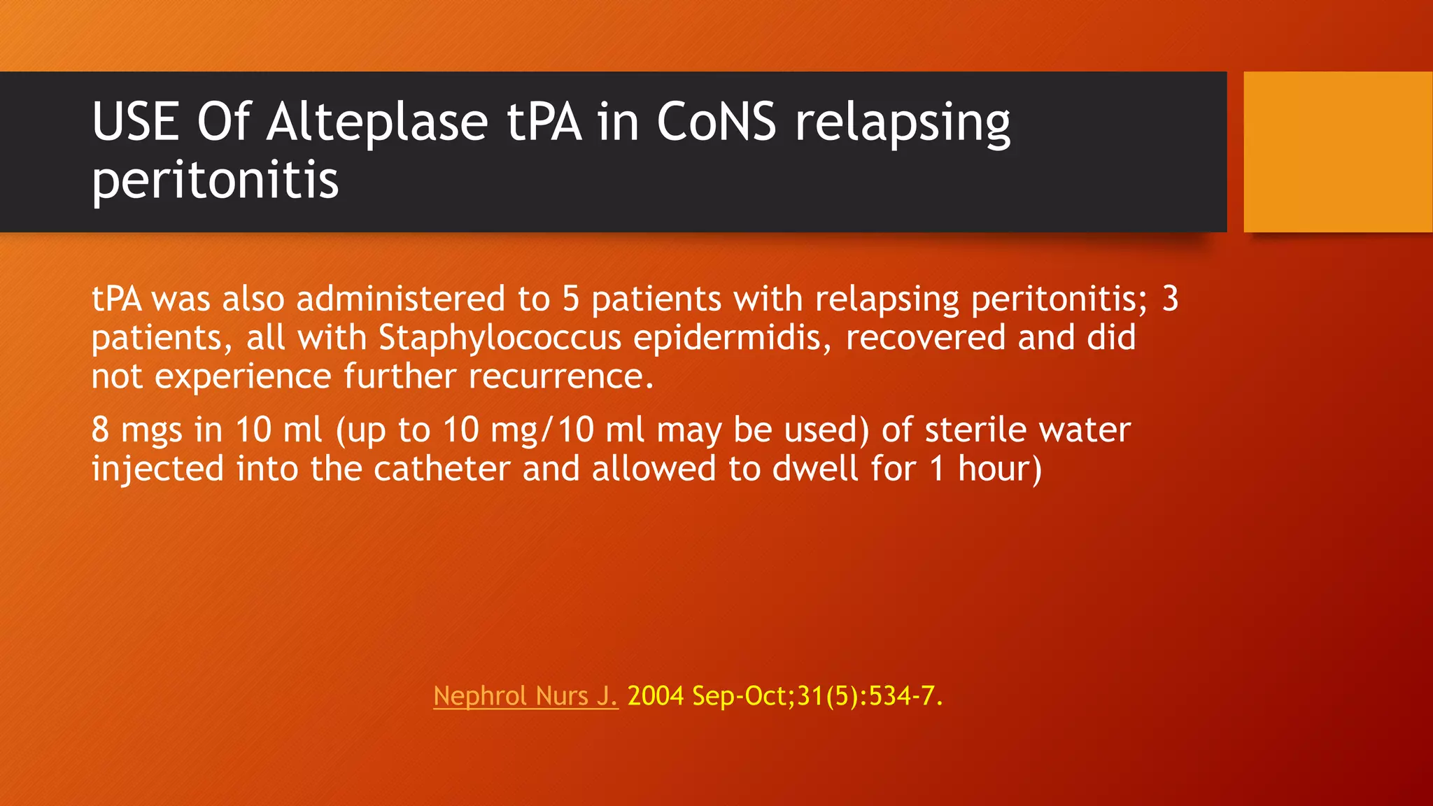Relapsing coagulase negative staphylococcus peritonitis | PDF