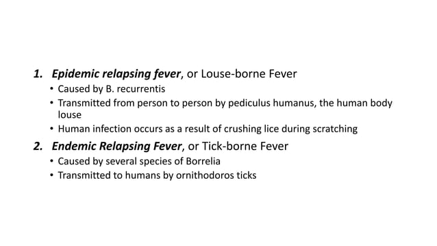 Relapsing Fever.pptx infectious disease in internist AMGH | PPTX