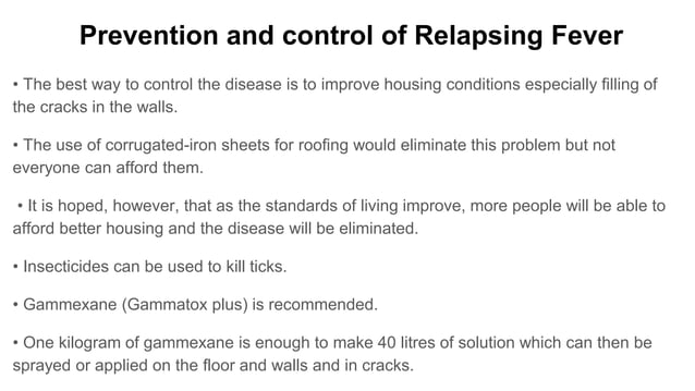 Relapsing fever notes | PPTX | Infectious Diseases | Diseases and ...