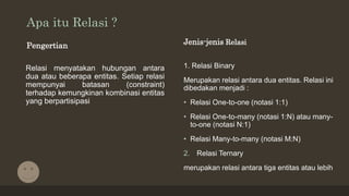 Relasi Antar Entitas | PPTX