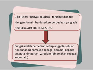 Belajar Relasi dan fungsi | PPTX