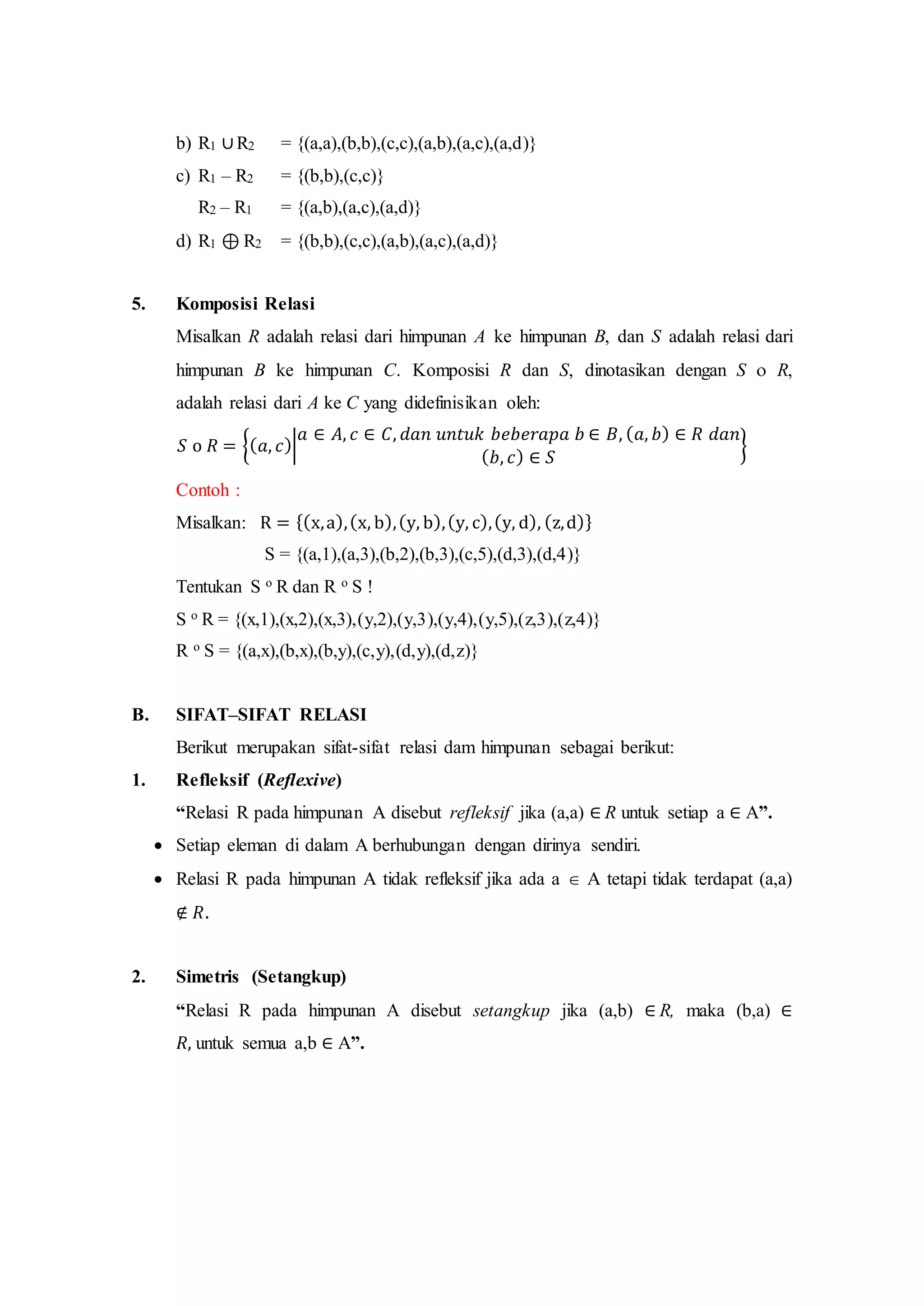 Materi Relasi dan Fungsi | DOCX