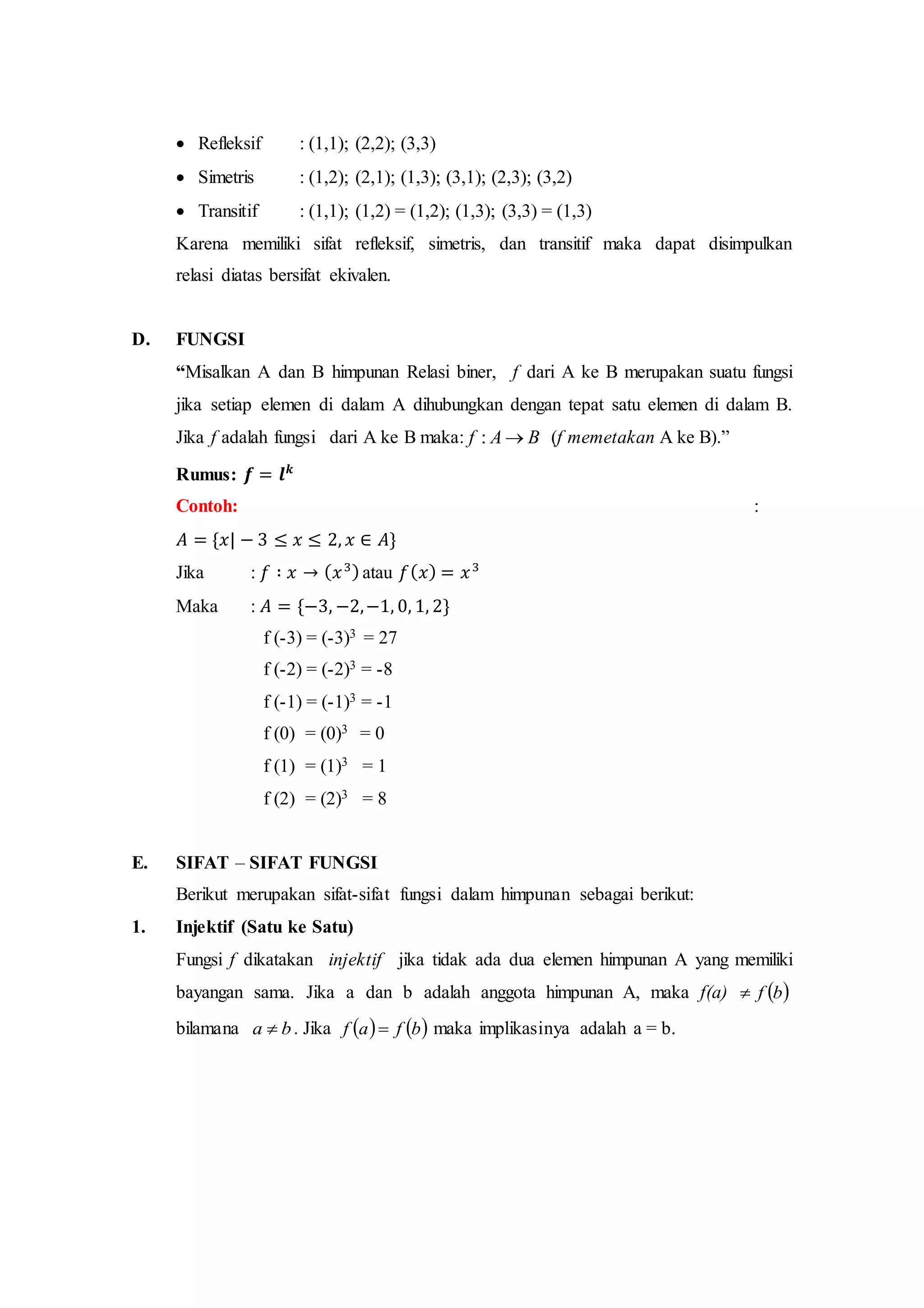 Materi Relasi dan Fungsi | DOCX
