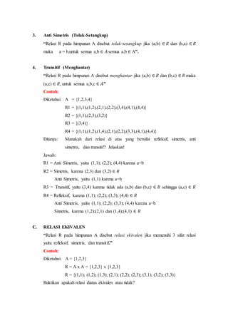 Materi Relasi dan Fungsi | DOCX