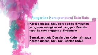 Relasi & Fungsi (korespondensi satu-satu) pertemuan 4 | PPTX