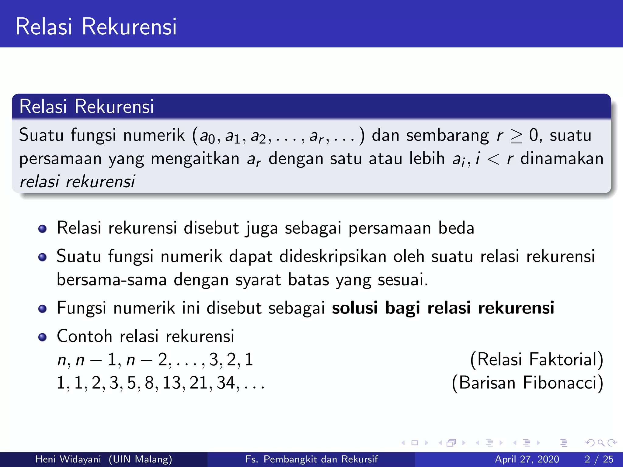 Relasi Rekurensi | PDF