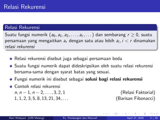 Relasi Rekurensi | PDF