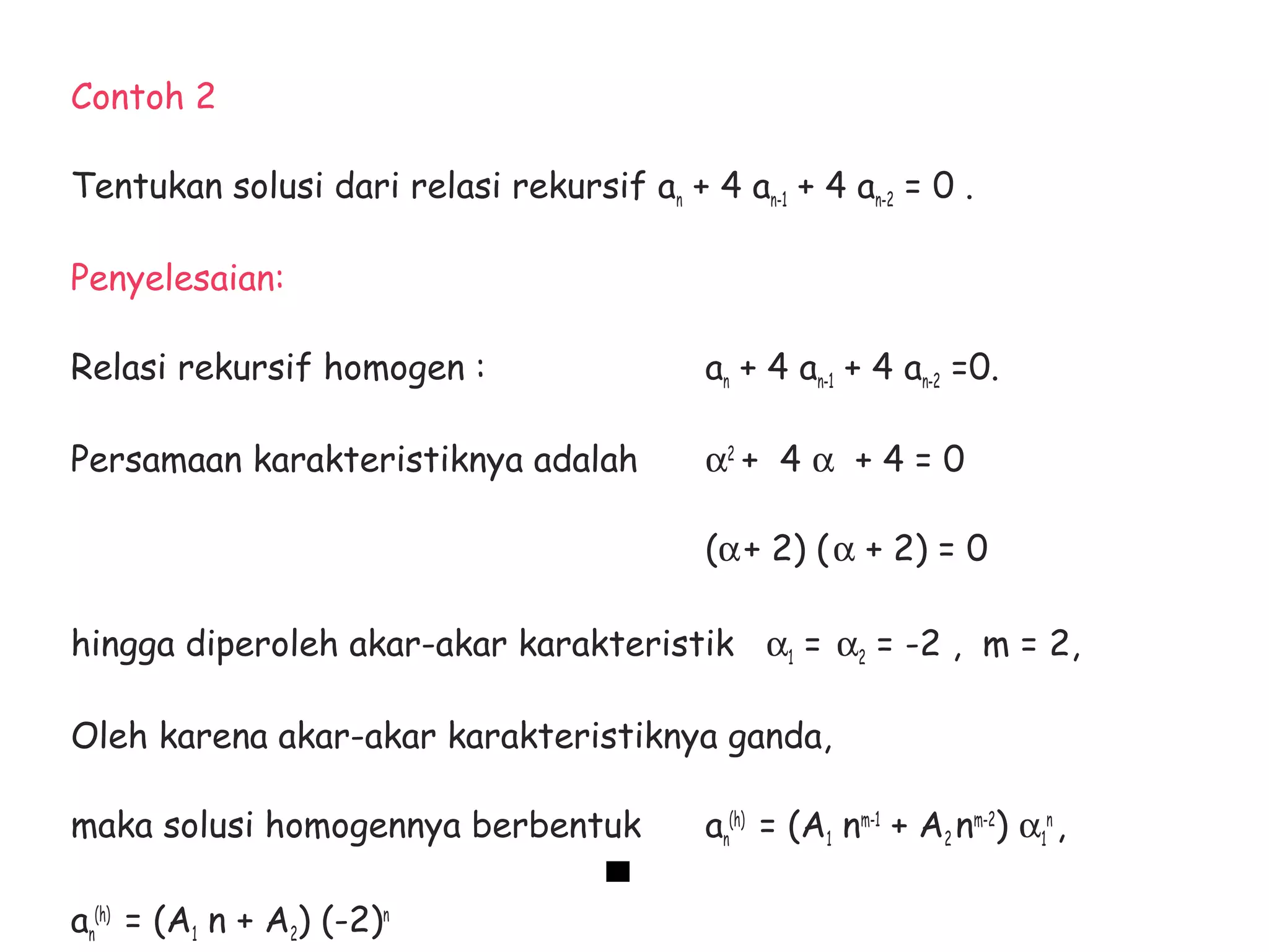 Relasi rekursif linier homogen koefisien konstan | PPT